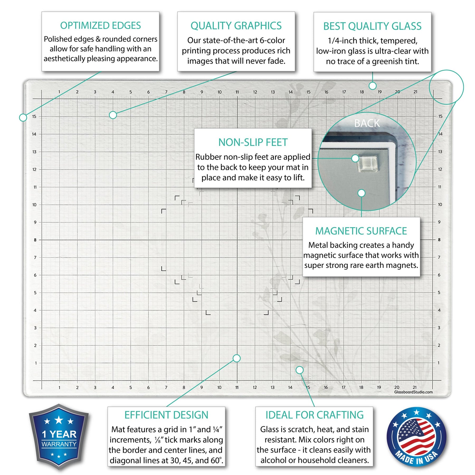 Magnetic Glass Craft Mat – Glassboard Studio