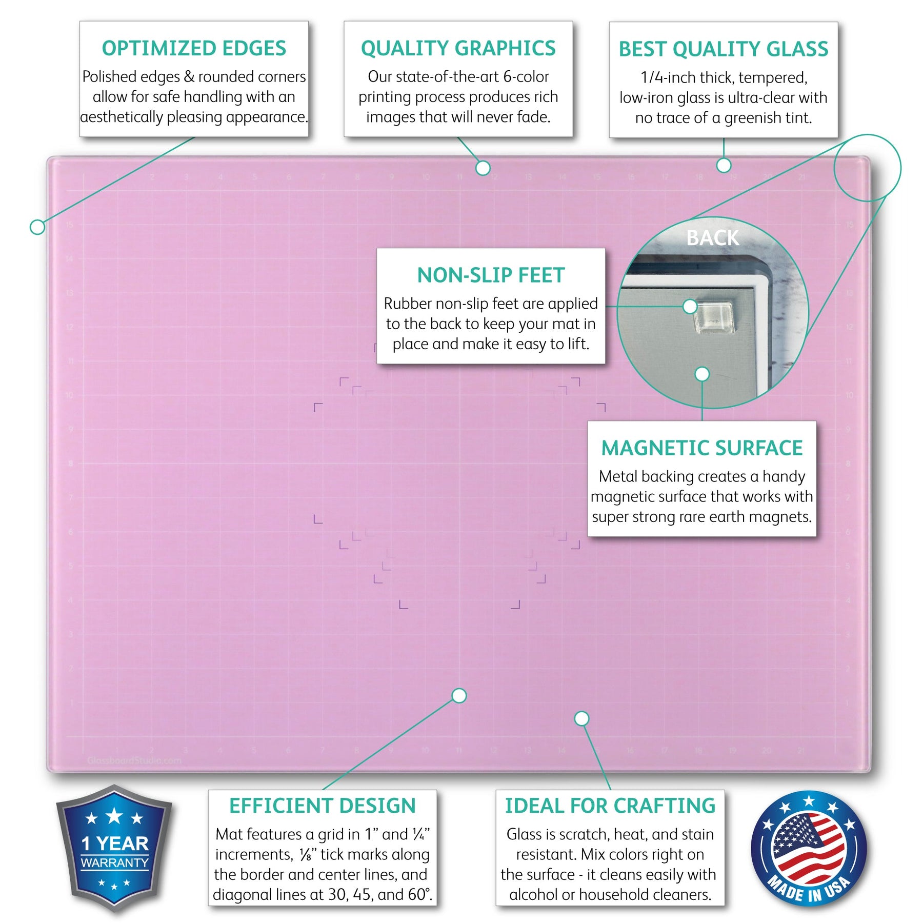 Magnetic Glass Craft Mat – Glassboard Studio