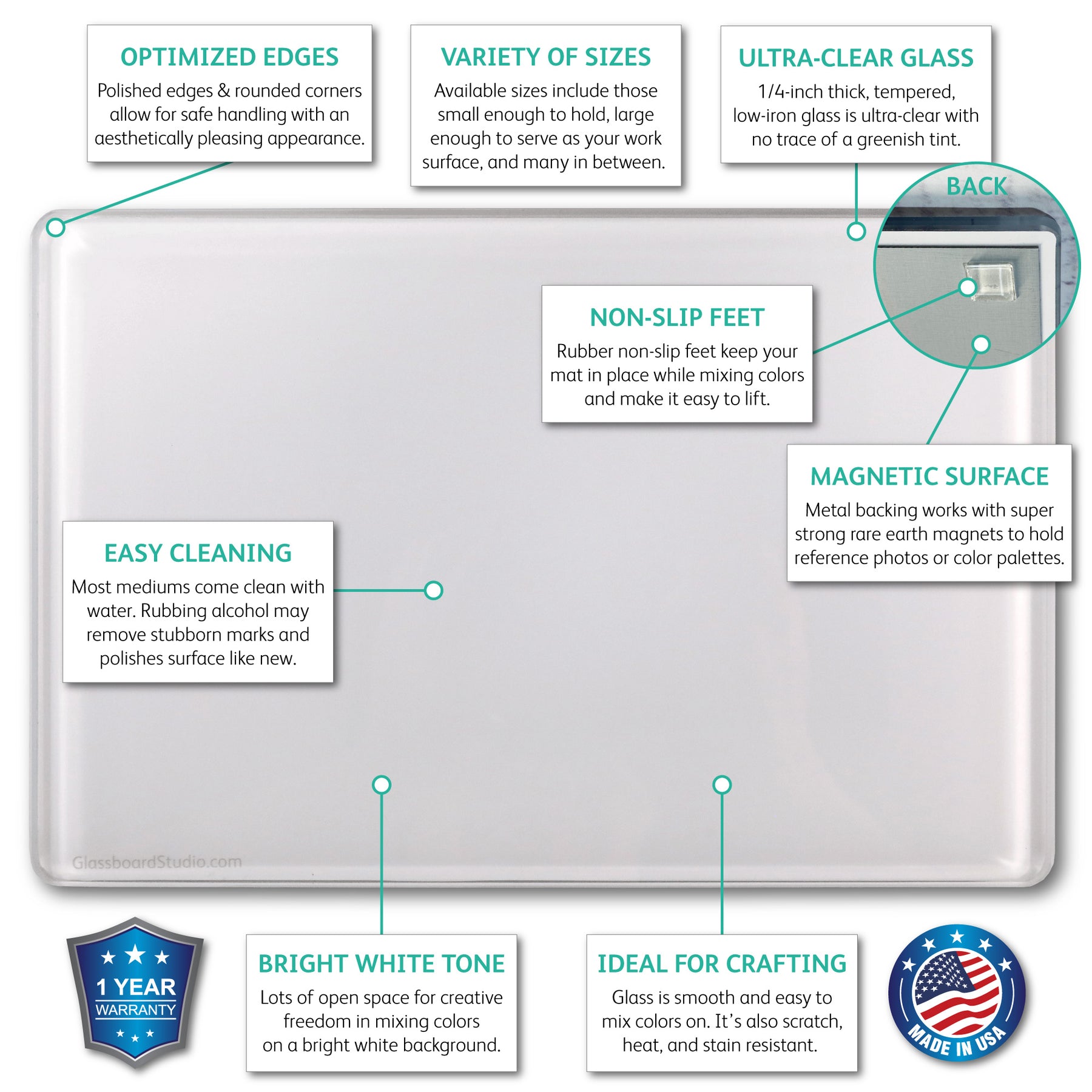 Magnetic Glass Paint Palette – Glassboard Studio